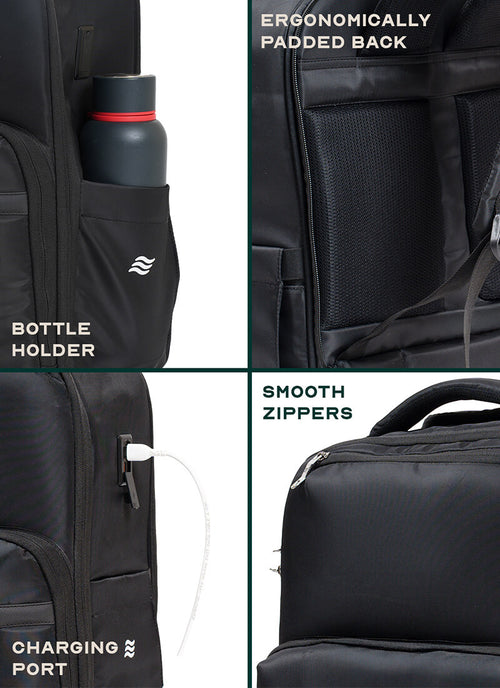 Rover Backpack | Black | Everyday Laptop Backpack