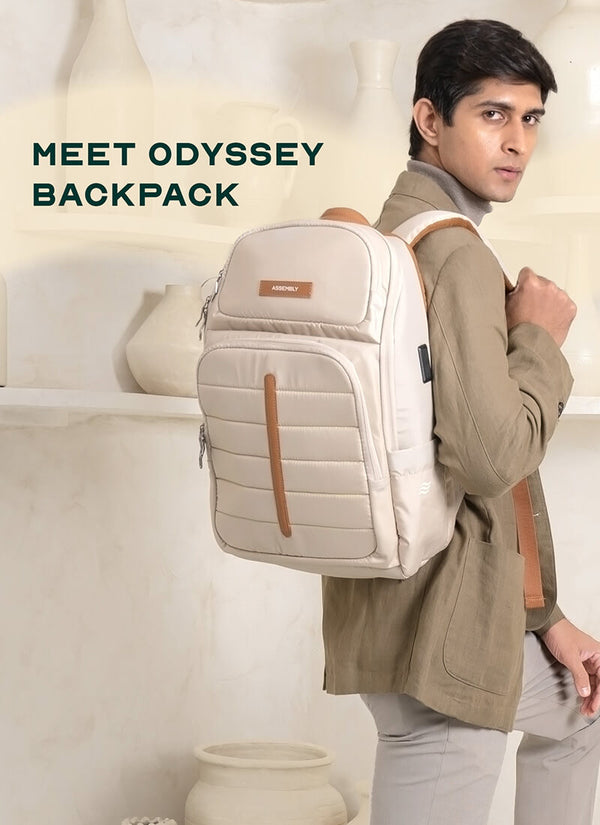 Odyssey Backpack | Beige | Everyday Laptop Backpack