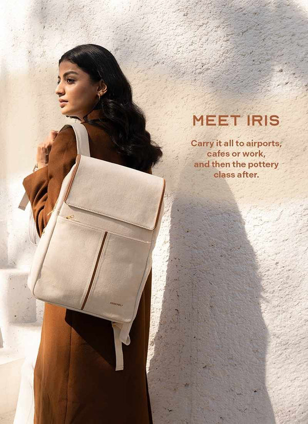 Iris Backpack | Beige | Laptop Backpack
