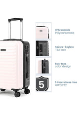Two Tone | Ivory-Grey | Cabin Hard Luggage