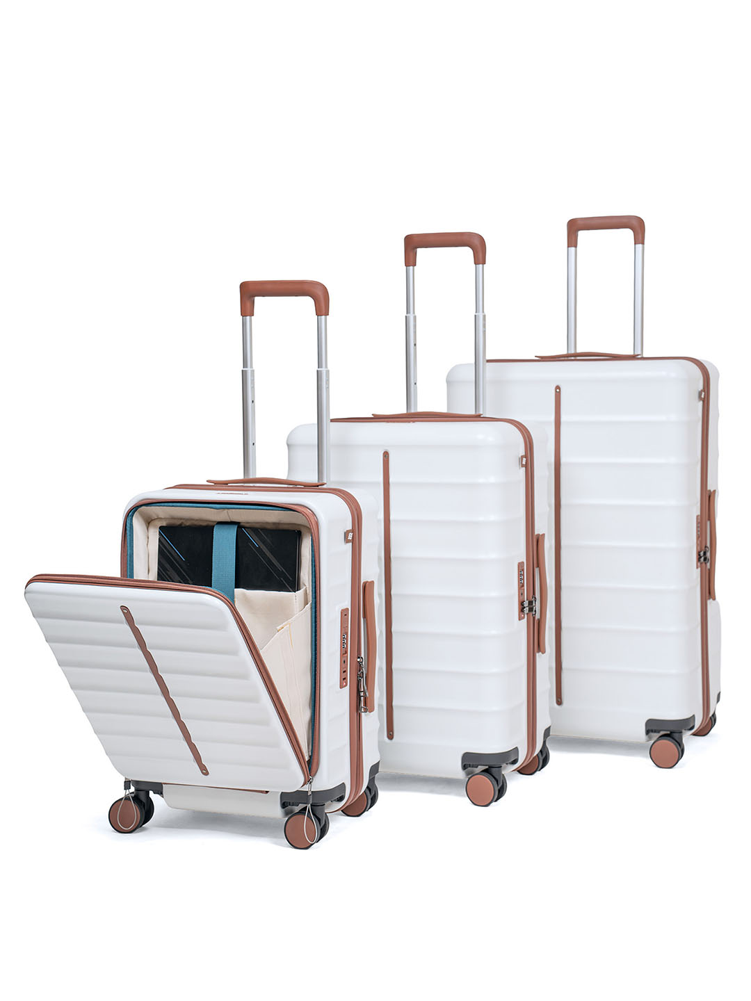 OdysseyPro Combo Set of 3 | Sand | CabinPro+Medium+Large Hard Luggage ...