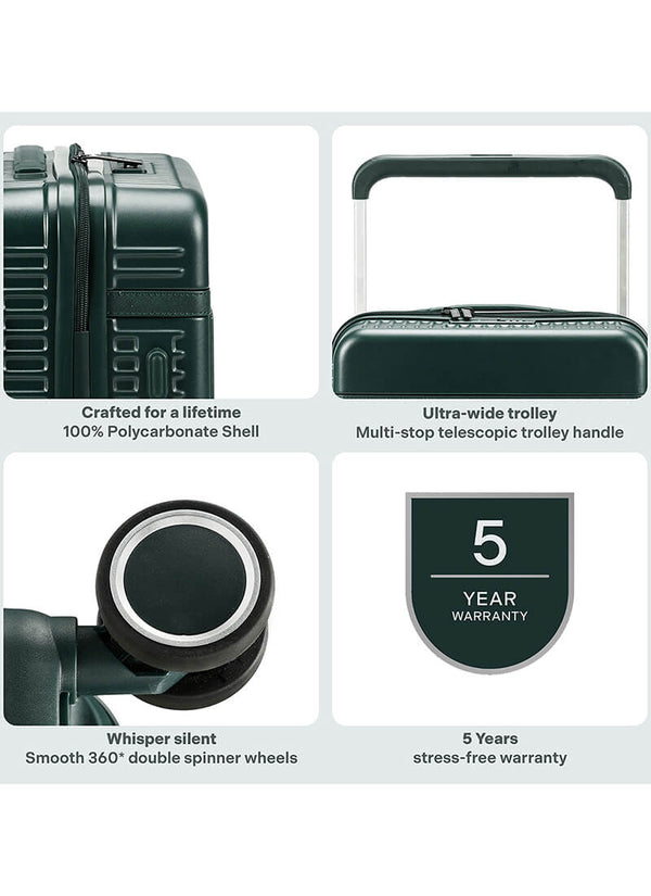 Rover | Green | Cabin Hard Luggage